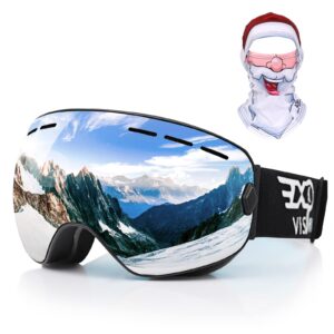 exp vision ski snowboard goggles with balaclava ski mask for women men and younth, otg snow goggle anti fog winter face mask