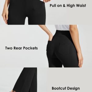 Willit Women's Yoga Dress Pants Bootcut Work Slacks Stretch Office Casual Flare Pants Regular 4 Pockets 30" Black S