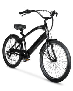 hyper bicycles e-ride 26" men's 36v electric cruiser e-bike with pedal-assist, 250w motor, black