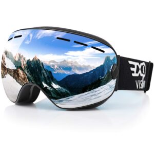 EXP VISION Ski Snowboard Goggles with Balaclava Ski Mask for Women Men and Younth, OTG Snow Goggle Anti Fog Winter Face Mask