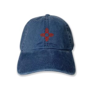 usmania new mexico zia symbol cap hat baseball hat map cap embroidered ballcap (navy)