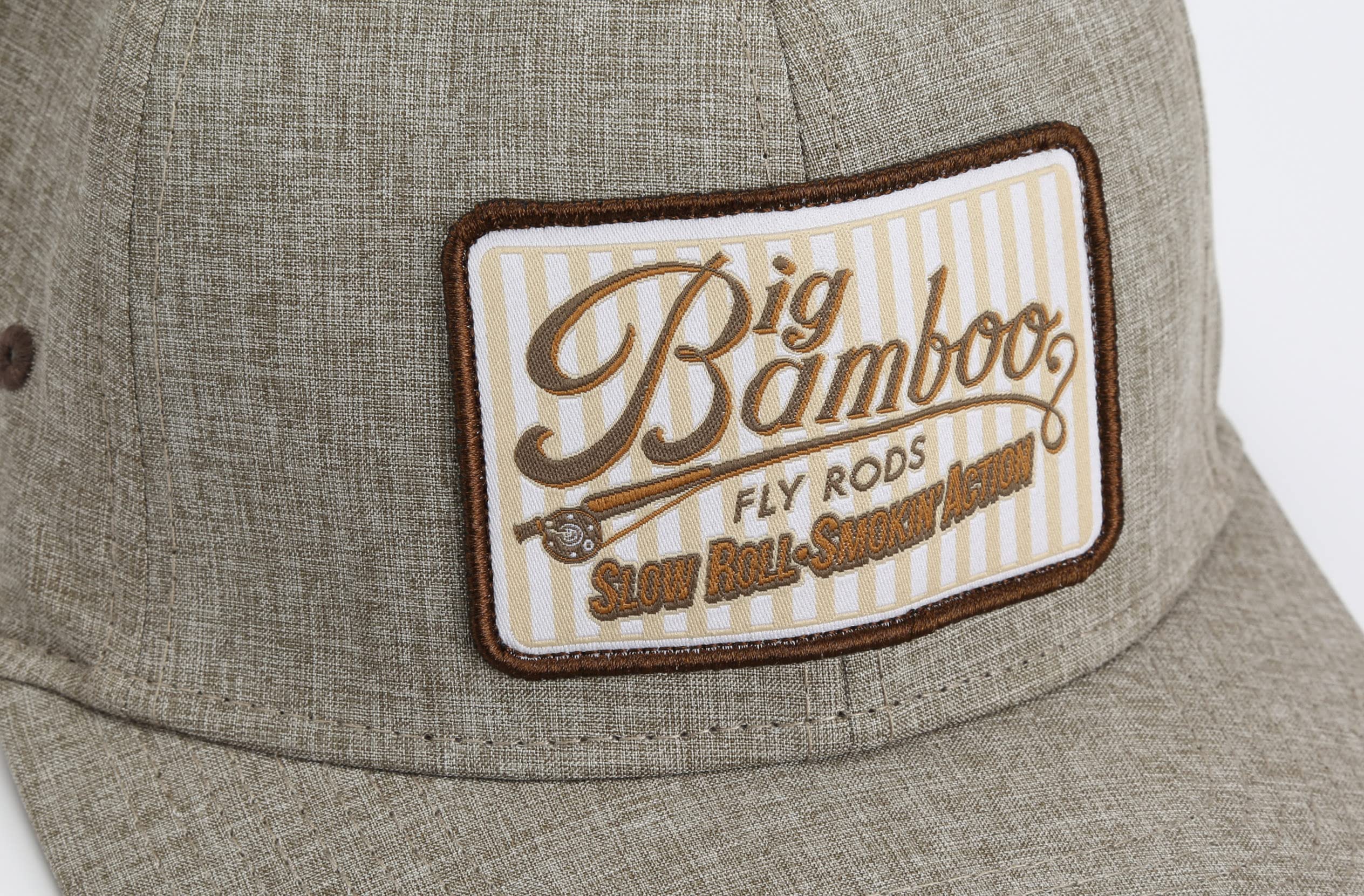 Big Bamboo Heathered Vintage Fly Fishing Patch Cap (Heathered Brown)