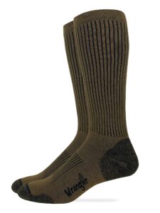 wrangler mens ultra dri compression seamless toe tall boot socks 1 pair pack (as1, alpha, l, regular, regular, coyote brown)