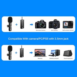 Wireless Lavalier Microphone, OSA Camera Microphone for iPhone, Android Phone, Camera, Clip-on Plug & Play Auto-sync and Noise Reduction for Video Recording, Interview