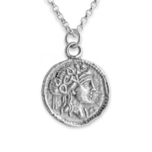 azaggi 925 sterling silver denarius m. voltei replica ancient coin medallion pendant medal charm necklace (pendant only)