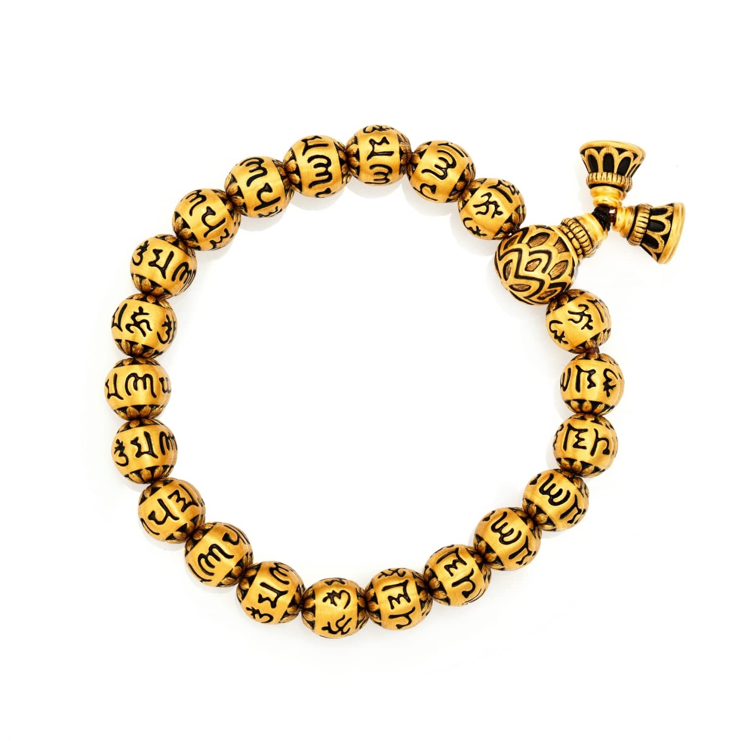 CHOW SANG SANG Cultural Blessings 999 24K Solid Gold Price-by-Weight 23.2g Gold Om Mani Padme Hum Blessing Bracelet for Women 91035B | 5 (Wrist Size:13.5-14.5 CM)