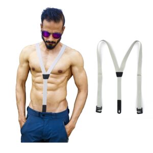 pahvrion y back hidden suspenders for men, invisible suspender for untucked men adjustable under the shirt suspenders