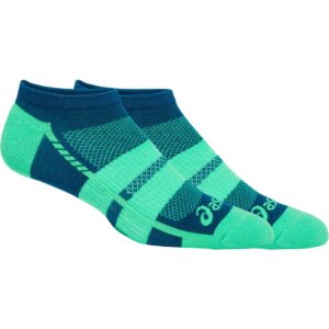 asics unisex speed no show 2p socks training accessories, m, deep sea teal