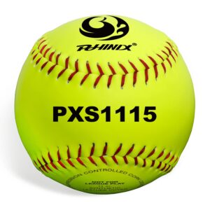 phinix slow-pitch softballs cork core for practice 11" & 12" options (box of 12, 11 inch)