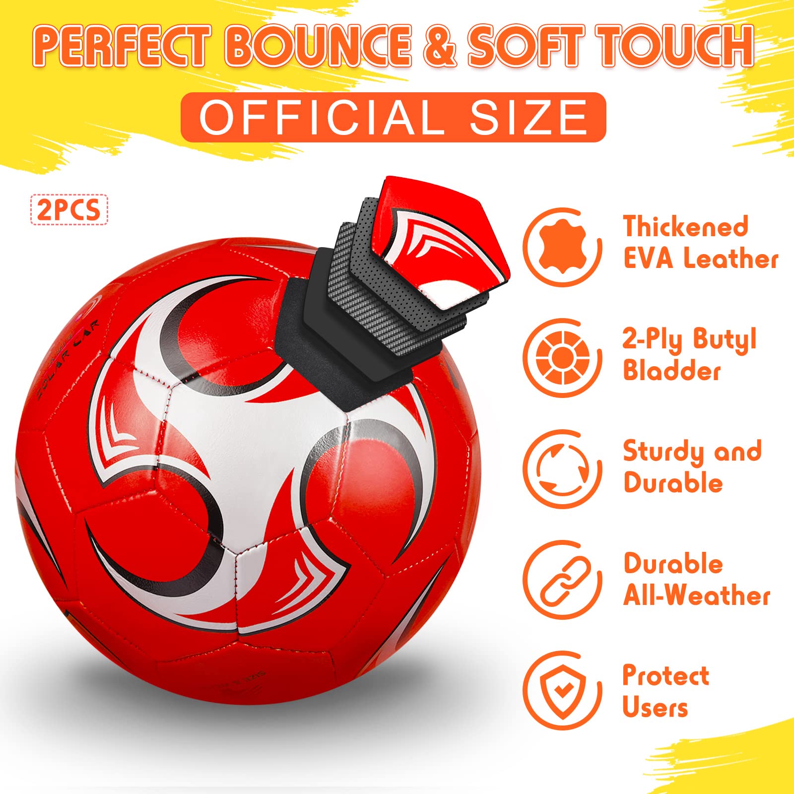 Soccer Training Equipment Kit Include 2 Soccer Balls 20 Soccer Cones and Drawstring Backpack Portable Training Aid Supplies Outdoor Agility Training Equipment for Youth Boys Girls(Novelty,Size 5)