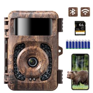 k&f concept 4k 32mp wifi trail camera, game camera with night vision motion activated waterproof, hunting camera with 940nm no glow infrared led 0.2s trigger time for wildlife monitoring deer cam