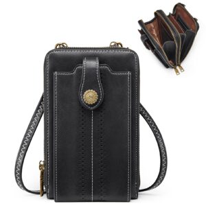 Kattee Women Small Crossbody Cell Phone Purse Wristlet Wallets RFID Blocking Faux Leather Clutch Wallets Shoulder Phone Bag