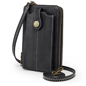 kattee women small crossbody cell phone purse wristlet wallets rfid blocking faux leather clutch wallets shoulder phone bag