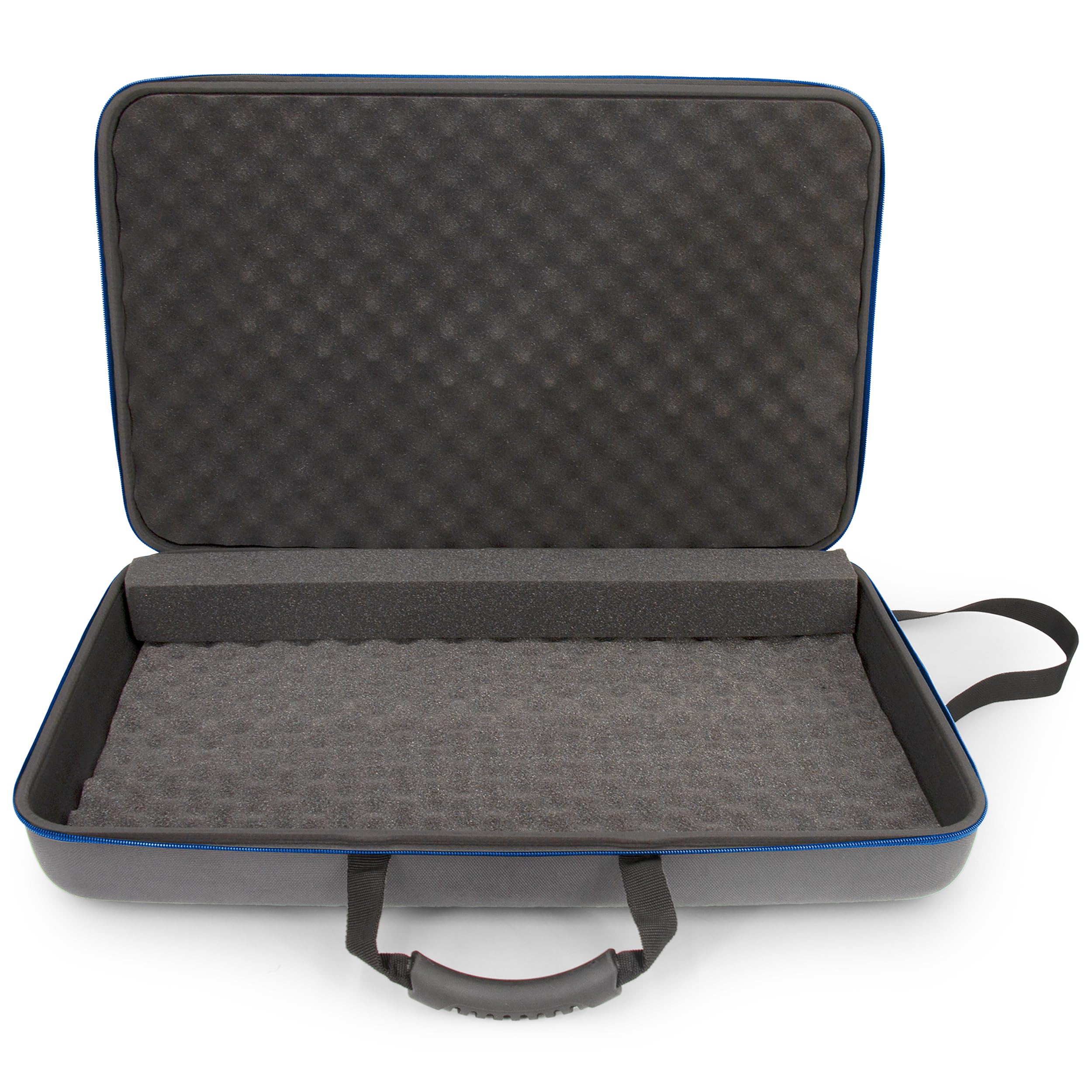 CASEMATIX Carrying Case Compatible with Pioneer DJ DDJ-FLX4 Serato DJ Controller, DDJ-REV1 Rekordbox Mixers and Cables - Includes Padded EVA Controller Case Only with Shoulder Strap