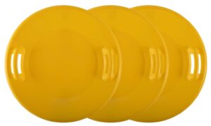 superio round snow saucer sleds- 24” plastic disc sleds for kids and adults- heavy duty sled discs with handles for downhill sledding, winter outdoor sports, (yellow)