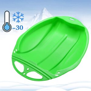 Snow Sleds, Snow Sleds for Kids Adult Durable Downhill Snow Sled with 2 Handles Winter Outdoor Skiing Board Snow Sleds Sand Board (Green, Plastic)