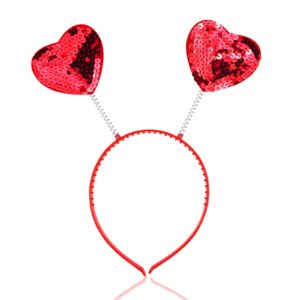 heart headband cupid headband sequin love-shaped cupid headpiece heart ears headband heart headpiece cupid ears valentine head boppers valentine day accessories for halloween party red cupid costume