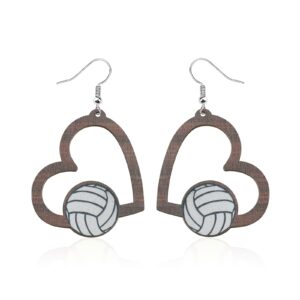 ujims sport ball lover earrings for women sport player fan gift tennis basketball volleyball baseball football gifts (volleyball earrings)