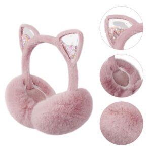 Women Rabbit Earmuffs Girls Cute Outdoor Ear Warmers Winter Warm Adjustable Ear Covers Foldable Children Animal Earmuffs