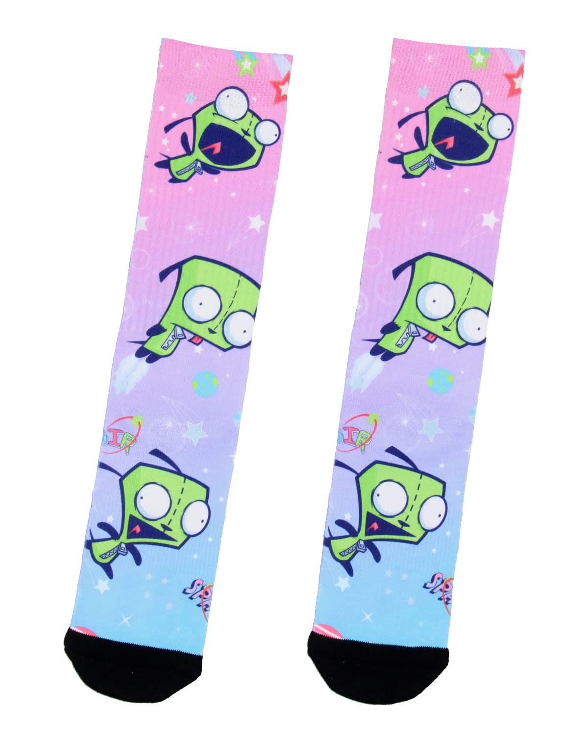 Bioworld Invader Zim Mens' Gir Space Men's Athletic Mid-Calf Crew Socks