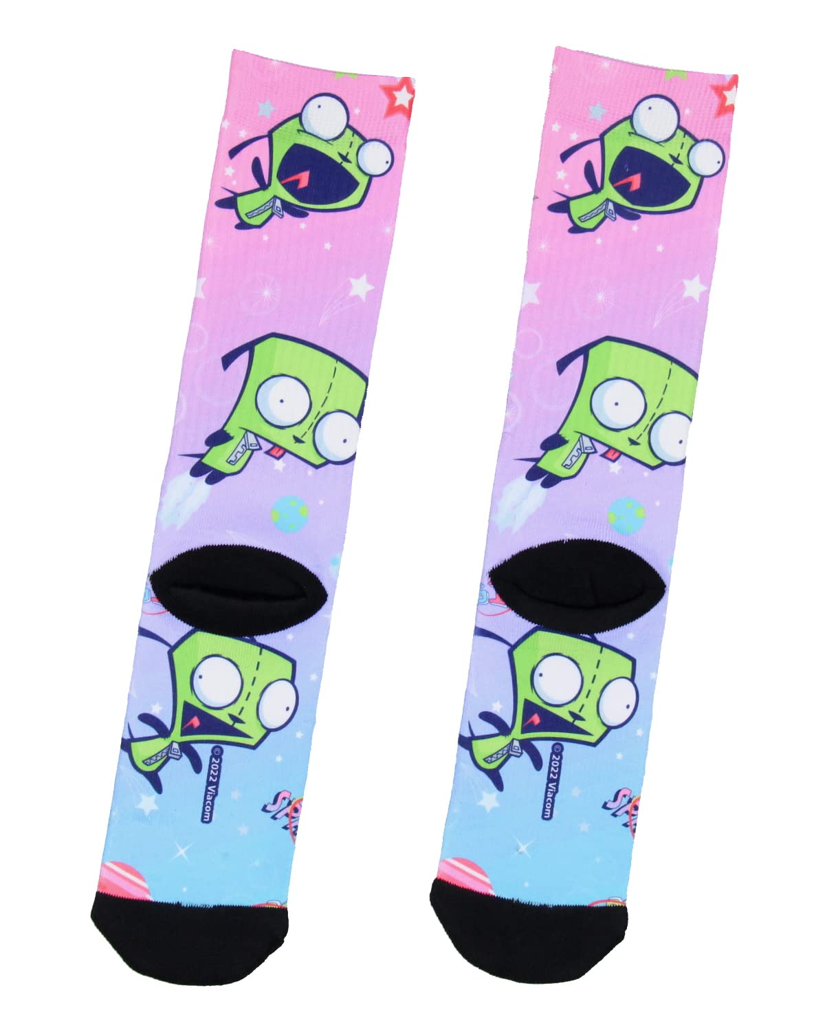 Bioworld Invader Zim Mens' Gir Space Men's Athletic Mid-Calf Crew Socks