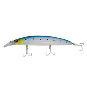 battlestar 115 jerkbait, glow white sardine