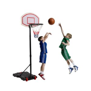 basketball hoop 5.8ft-7ft height adjustbale basketball stand with 2 wheels portable basketball system basketball equipment for indoor outdoor