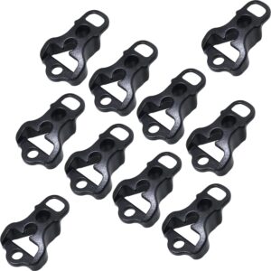 tent rope buckles jianling 10pcs 29.5x18.5x10mm black 4mm 3 hole plastic camping tent guy line awning cord rope fastener guyline runners tensioner