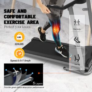 Home Foldable Treadmill with Incline, Folding Treadmill for Home Workout, Electric Walking Treadmill Machine 15 Preset or Adjustable Programs 250 LB Capacity MP3 (Black+gray)