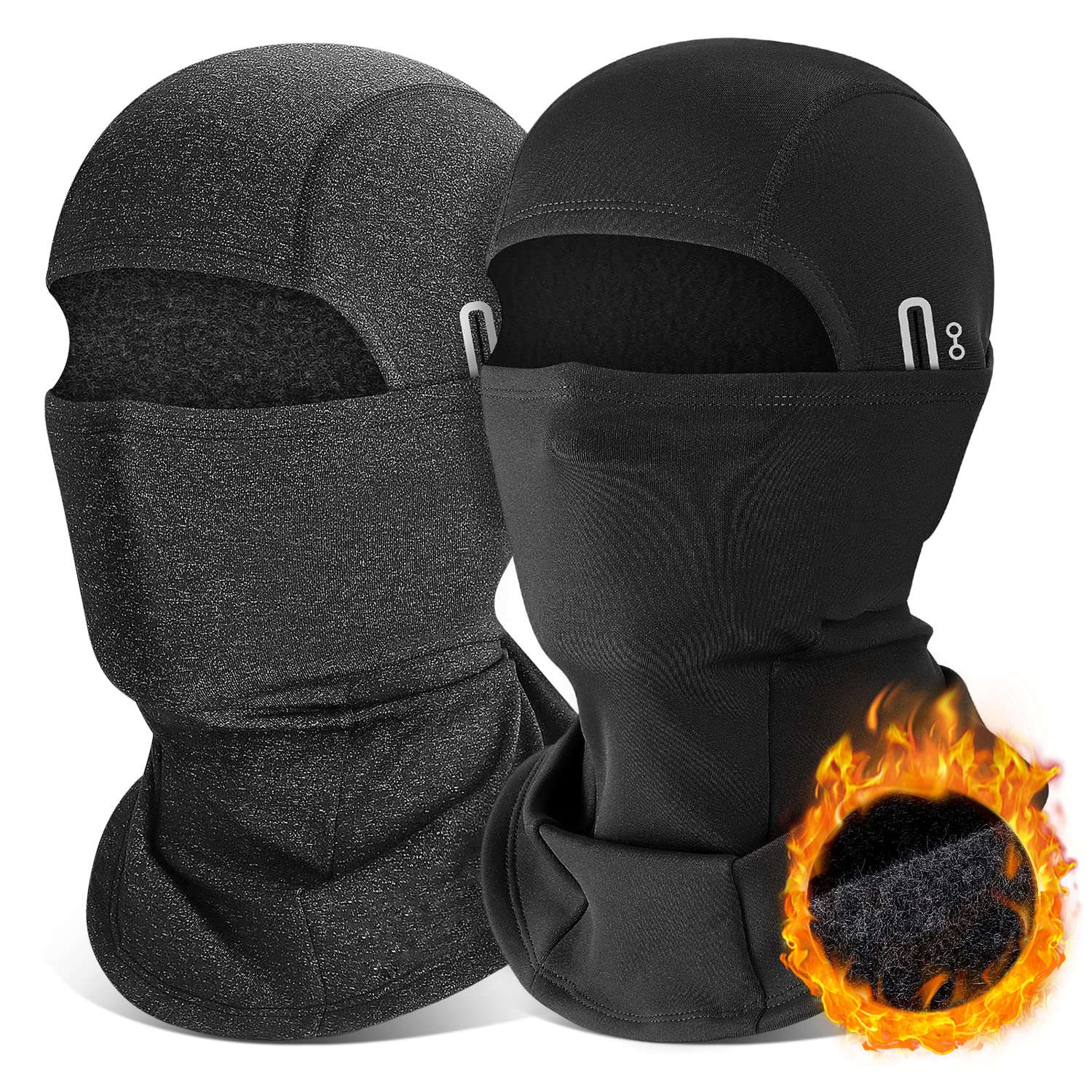 DAFIFO Winter Balaclava Ski Mask for Men Women, Windproof Thermal Face Mask Cold Weather Scarf for Cycling Skiing Climbing (Black+Gray)