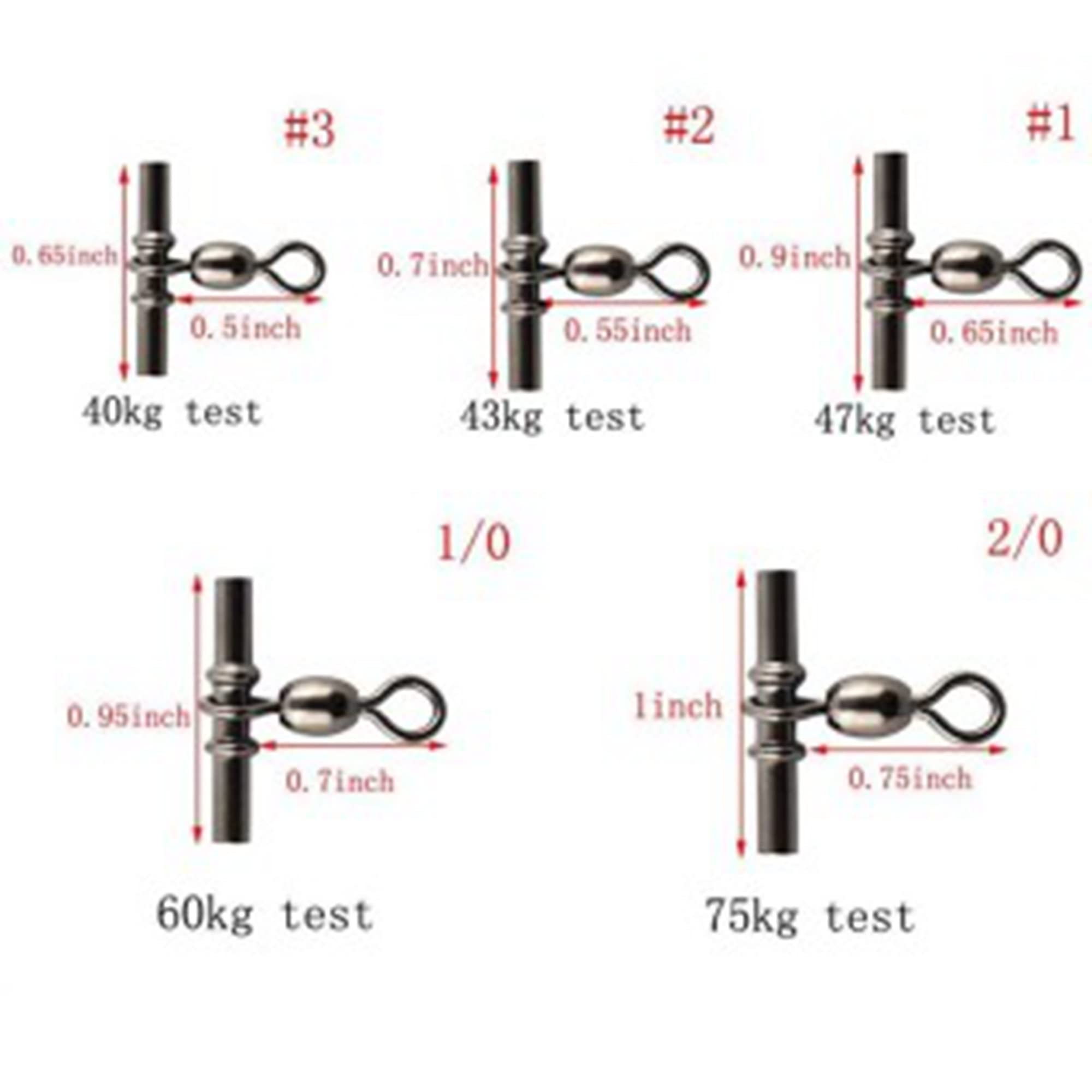 50Pcs Crimp Fishing Sleeve Swivel 3 Way Triple Fishing Swivels T Shape Fishing Swivel Tackle Connector (3#)