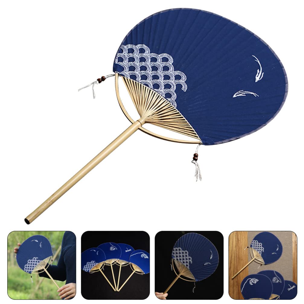 Cabilock and Fan Summer Round Fan Exquisite Circular Fan Japanese Round Fan Chinese Fan Japanese Style Fan Japanese Fan Dancing Fan Dancing Props Japanese Decor Fan Decorative Handle Fan