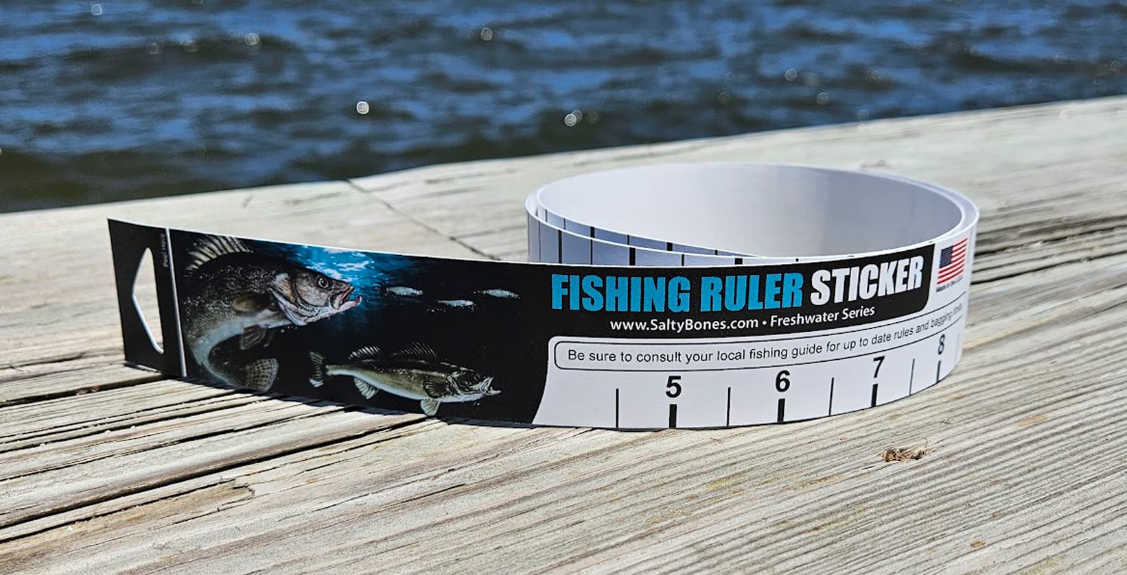 Salty Bones 36" Fishing Ruler Sticker - Walleye Edition - Made in The USA