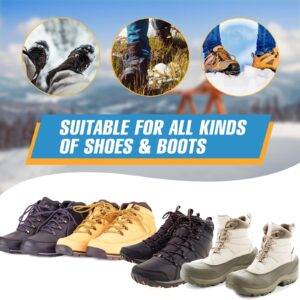 Crampons Ice Cleats Snow Traction Cleats for Walking on Snow and Ice Women Men Anti Slip Ice Grips for Hiking Snow Fishing Walking Mountaineering Boots Shoes