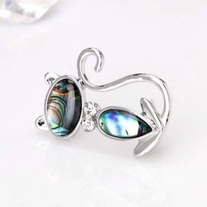 WCB1FPu Cat Brooch Pins for Women Fashion Scarf Buckle Alloy Rhinestone Animal Brooch