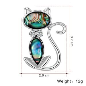 WCB1FPu Cat Brooch Pins for Women Fashion Scarf Buckle Alloy Rhinestone Animal Brooch