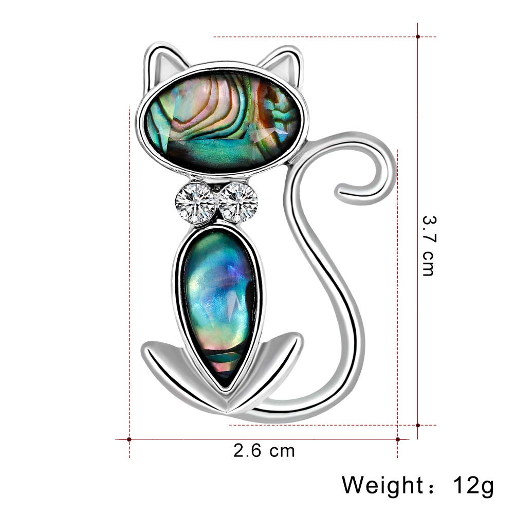 WCB1FPu Cat Brooch Pins for Women Fashion Scarf Buckle Alloy Rhinestone Animal Brooch