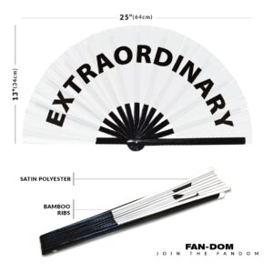 Extraordinary hand fan foldable bamboo circuit hand fan funny gag slang words expressions statement gifts Festival accessories Rave handheld Circuit event fan Clack fans (White)