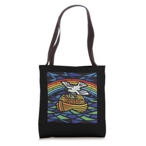 noah's ark mosaic tote bag