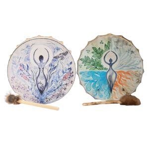 rxmori 2pack shaman drum,shaman drum mother of life siberian drum spiritual music,handmade shaman drum with drum stick,sound healer shaman drum