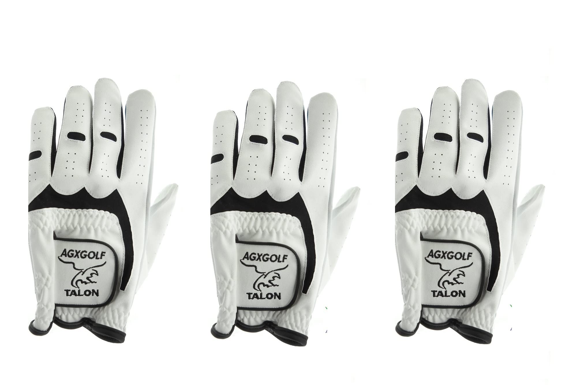 AGXGOLF Three Pack TALON Size LARGE CADET Cabretta Leather Golf Gloves for MEN Who Golf Right Handed (3 Pack)