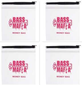 (4) bass mafia heavy duty 7''x8'' fishing waterproof money bag