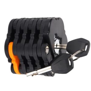 folding bike lock, heavy duty anti theft bicycle lock,compact bike chain lock for bike, 85cm long with mounting bracket