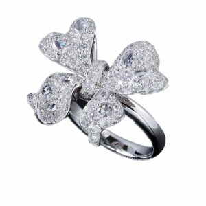 uilita cute rings for women 18k white gold plated bow cute ring open size anillos de acero inoxidable para mujer joyas (d)