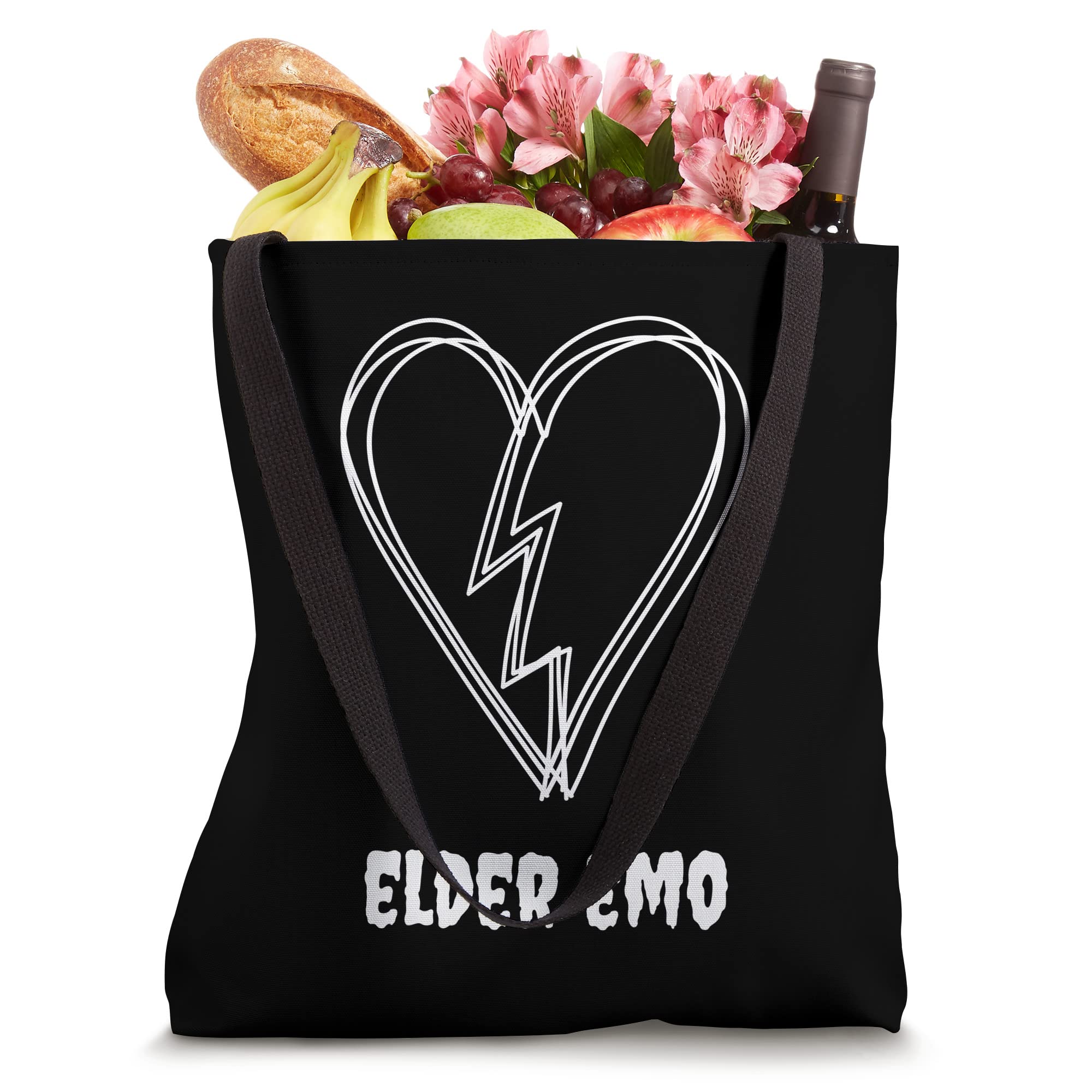 Elder Emo Goth and Gothic Funny Broken Heart Aesthetic Tote Bag