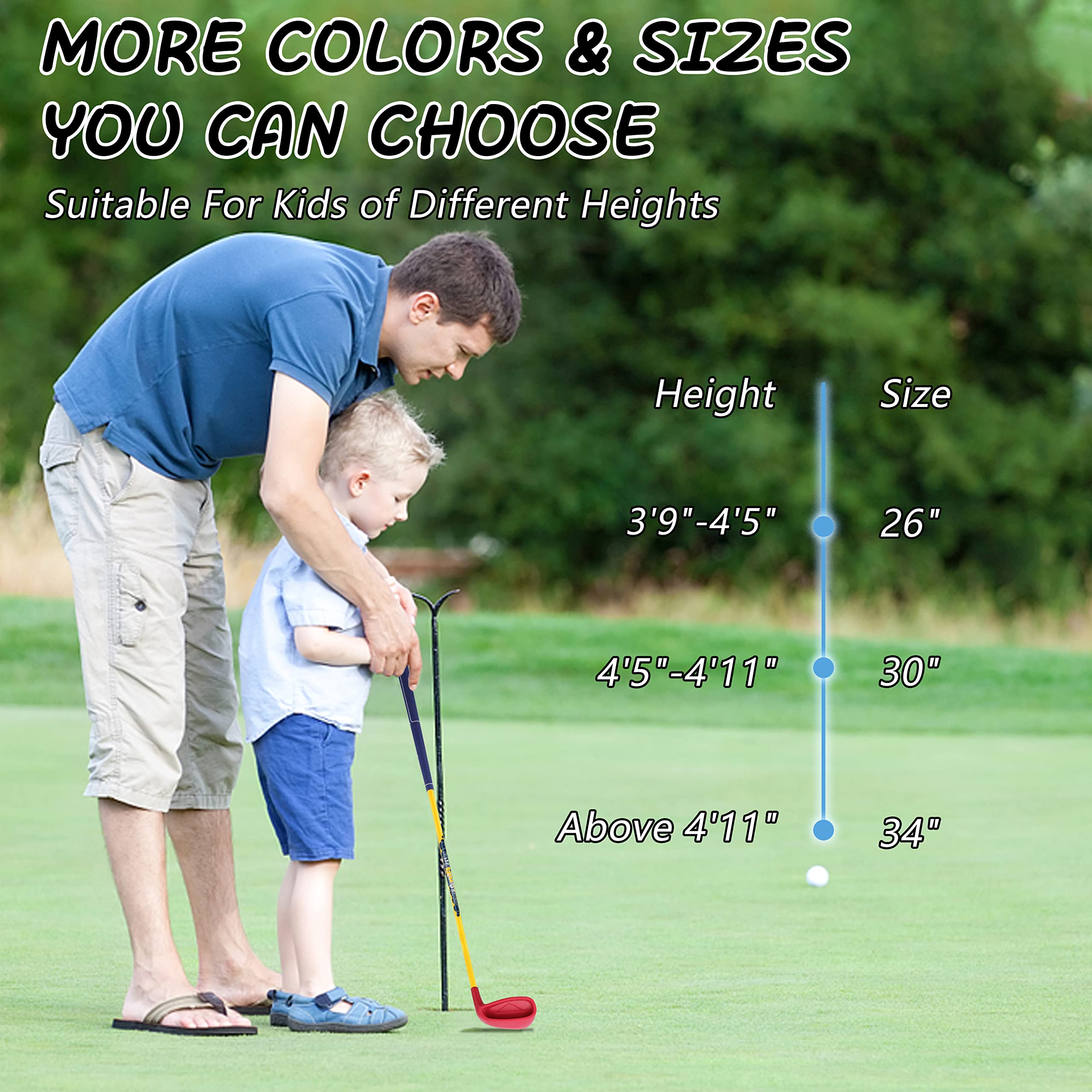 PGM Children's Golf Club Iron for Boys and Girls,Large Sweet Spot Design Suit for Beginners