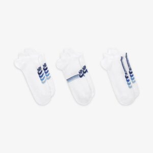 Nike Women`s Everyday Plus Lightweight No Show Training Socks 3 Pack (Medium, Multi-Color(DH5474-905)/W)