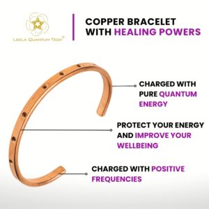 LEELA QUANTUM TECH Light Bracelet, hand crafted copper bracelet, allergen free, trendy design available in 2 variations, one size