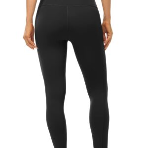 icyzone No Front Seam Workout Leggings for Women, High Waisted Compression Gym Running Yoga Pants Tummy Control (Black, L)