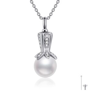 pearl urn necklace for ashes sterling sliver cremation jewelry for ashes memory keepsake necklace ashes necklace for women girls